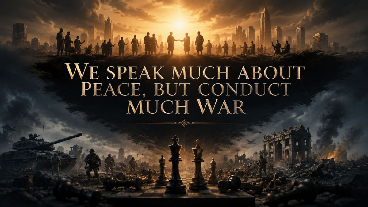We Speak Much About Peace, But Conduct Much War (Video) – The ...